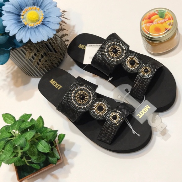 Mixit | Shoes | Womens Mixit Python Strap Wedge Flipflops Sandal | Poshmark